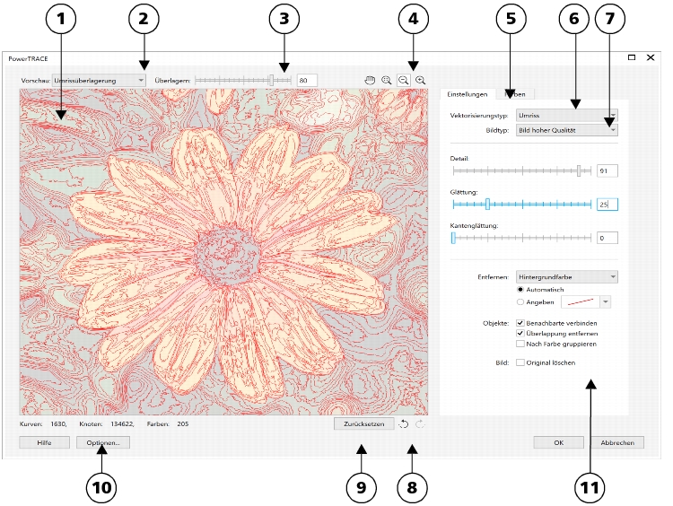 CorelDRAW Hilfe | PowerTRACE-Steuerelemente