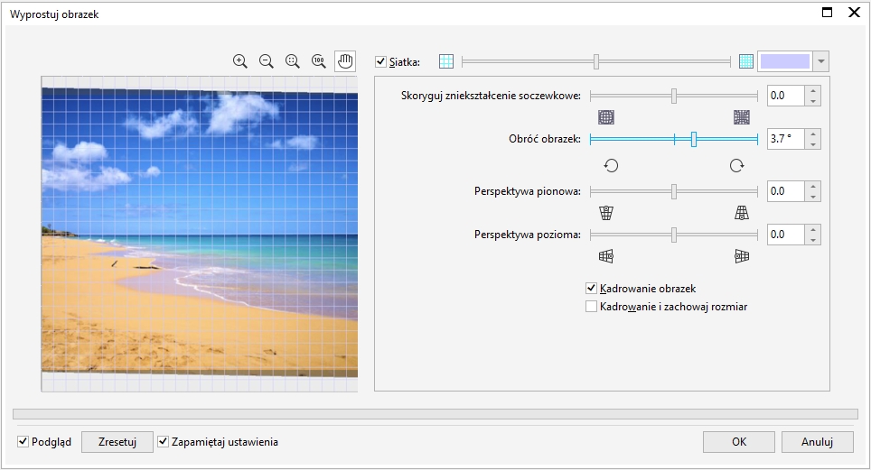 CorelDRAW Tematy Pomocy | Prostowanie map bitowych