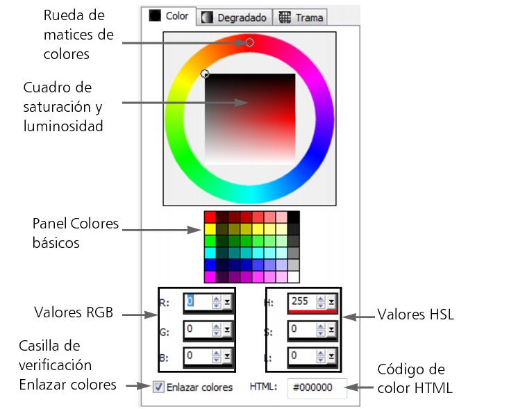 Corel PaintShop Pro Hilfe | Selección de colores con el selector de colores